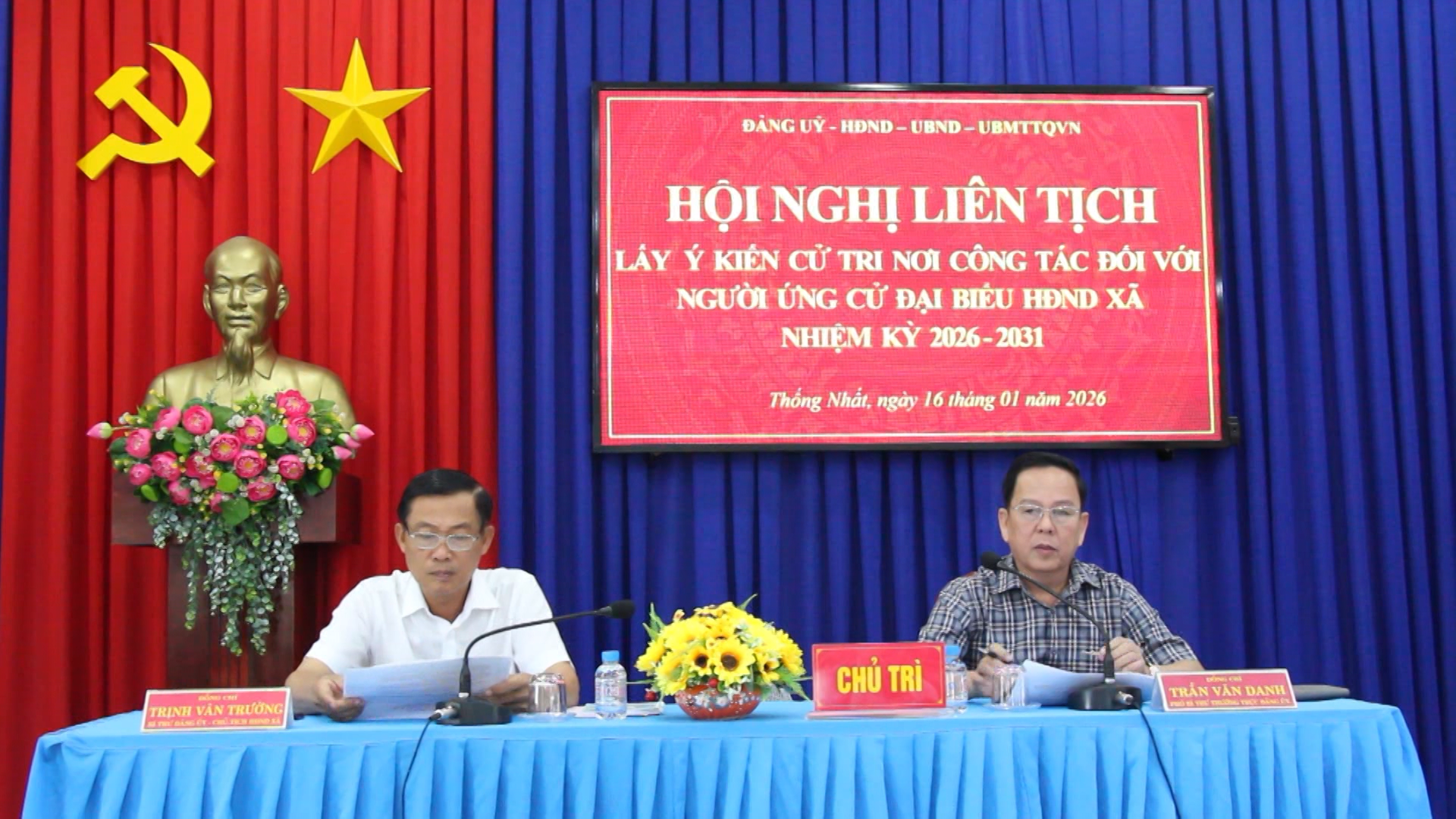 Xã Thống Nhất Hội nghị lấy ý kiến cư tri nơi công tác